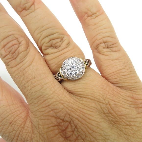 Fire CZ | Jewelry | 925 Silver Designer Pav Dome Ring | Poshmark